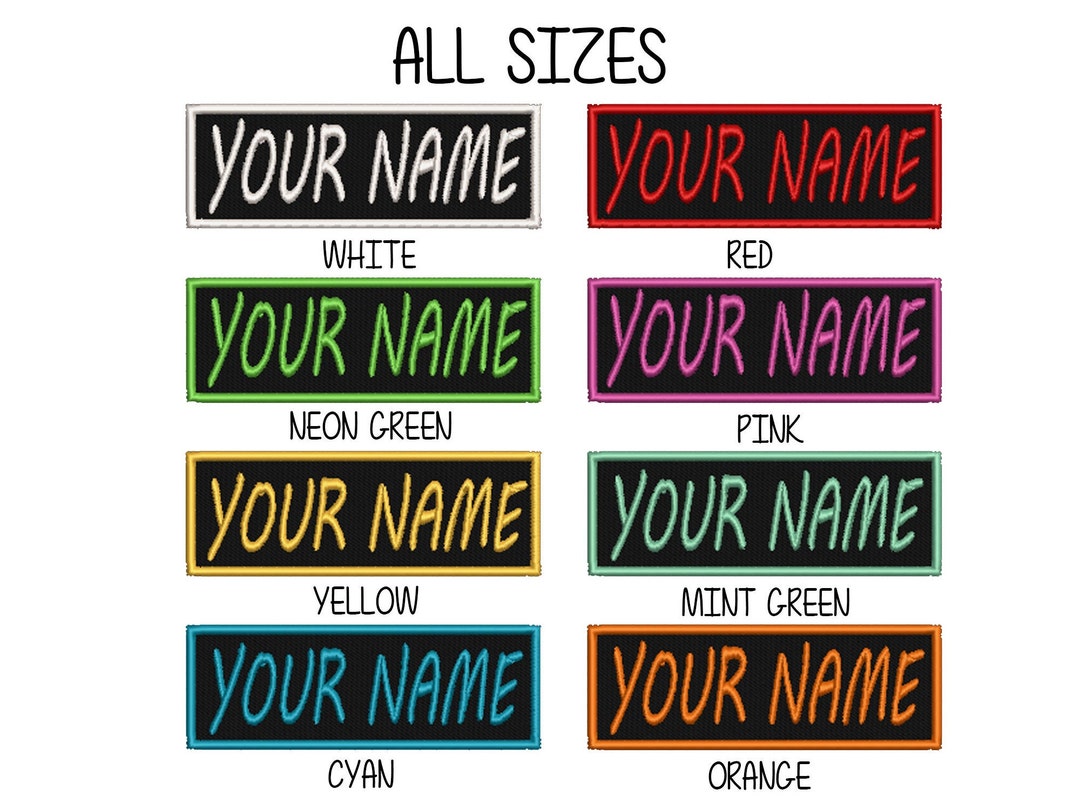 Custom Embroidered Your Name Tag Patch Iron-on/sew-on Applique - Etsy