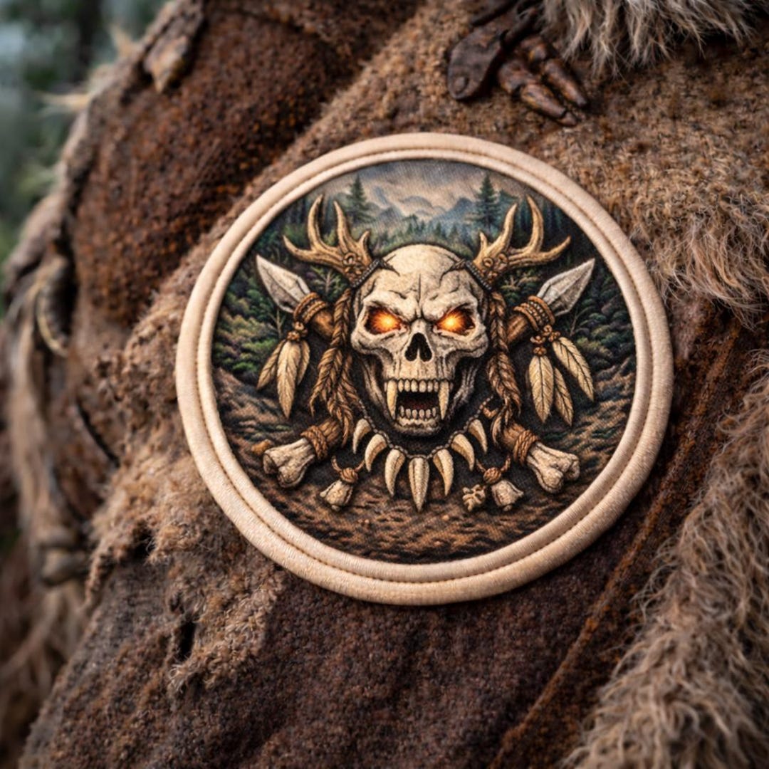 Primal Prehistoric Themed Iron-on or Sew-on Patch Badge for Backpacks ...