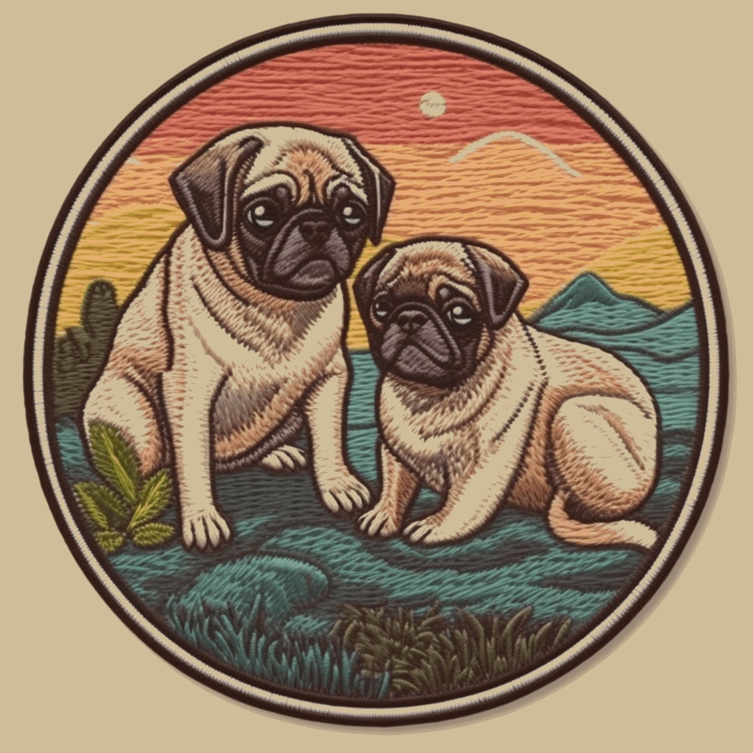 Pug Puppy Dog Patch Iron-on/sew-on Applique Clothing Vest - Etsy