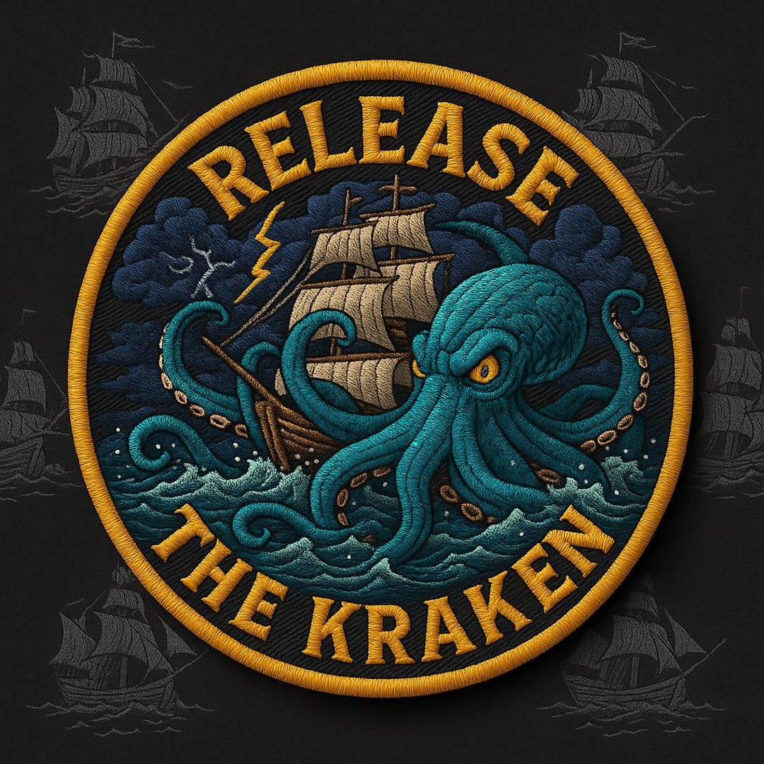 Davy Jones Pirate Patch | Fear the Kraken Patch/iron-on Patch/cryptids ...