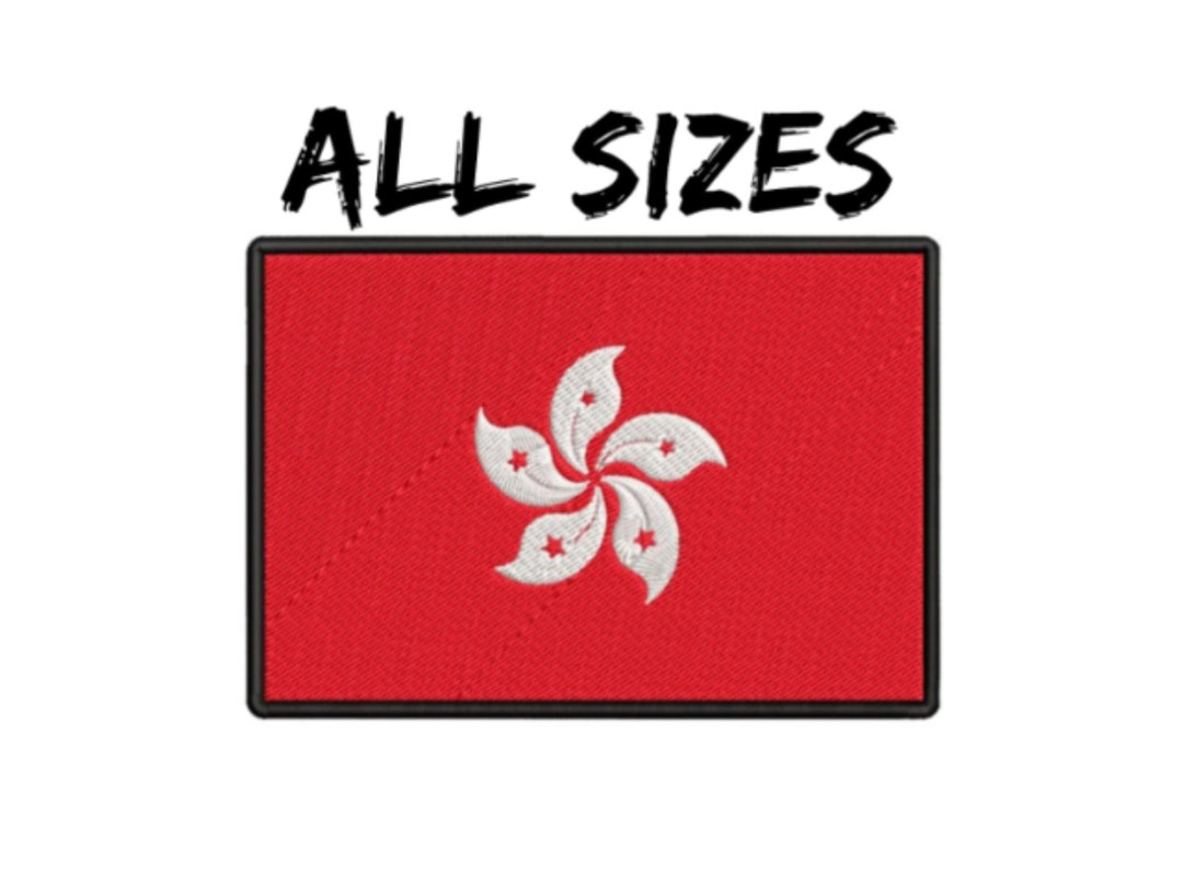 Hong Kong Flag Patch Embroidered DIY Iron-on/sew-on Premium Applique Shoulder Uniform Vest ...