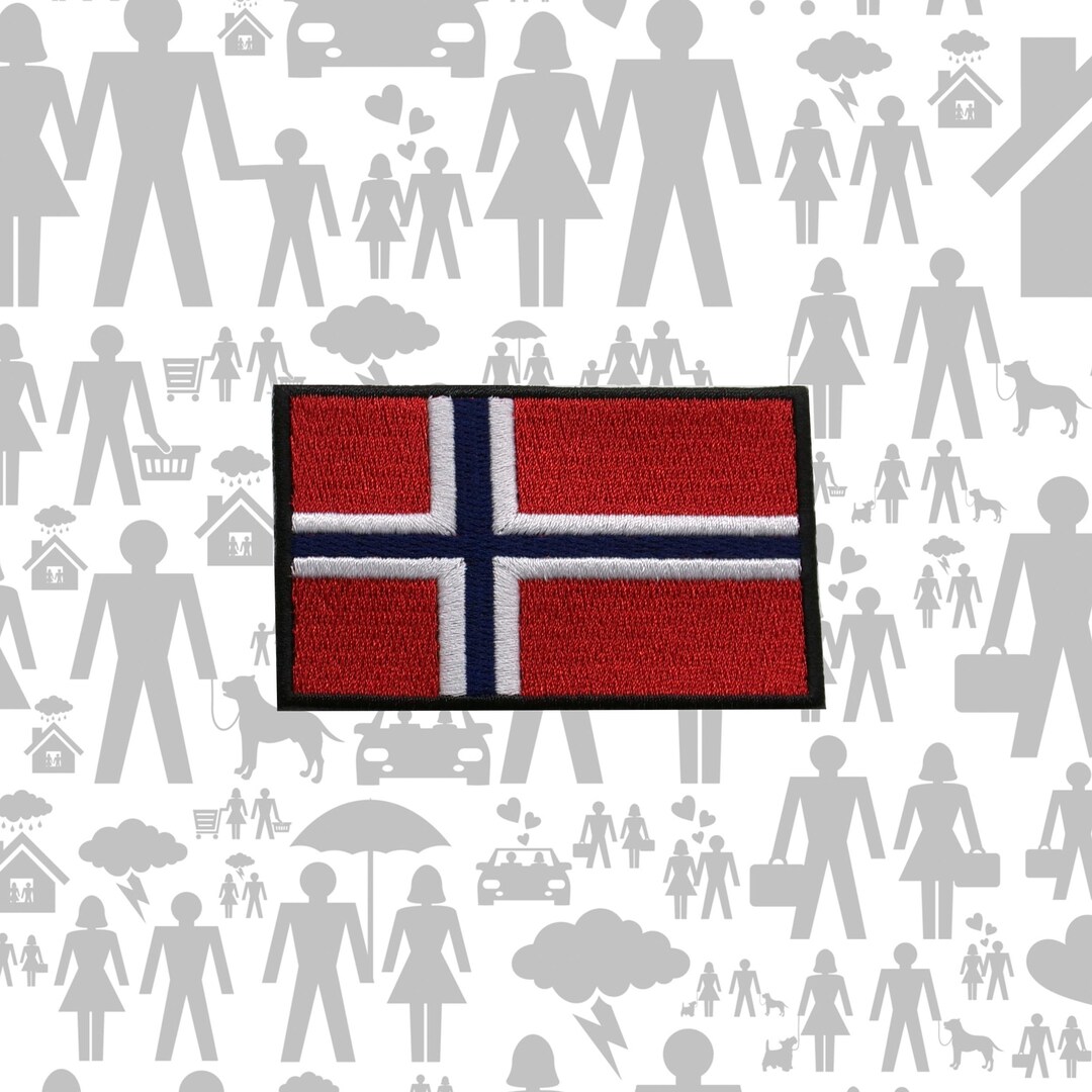 Norway Flag Patch Embroidered Iron-on/sew-on Applique Shoulder Uniform ...