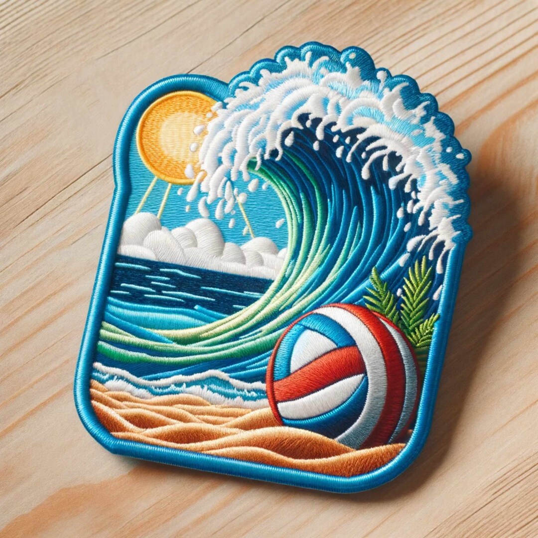 Retro Ocean Waves Beach Volleyball Patch Iron-on/sew-on DIY - Etsy