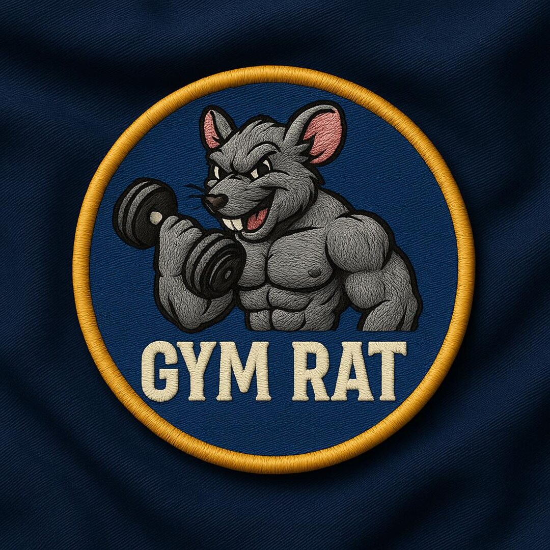 Fitness Motivation Patch Gym Rat Iron-on or Sew-on Workout Badge for ...