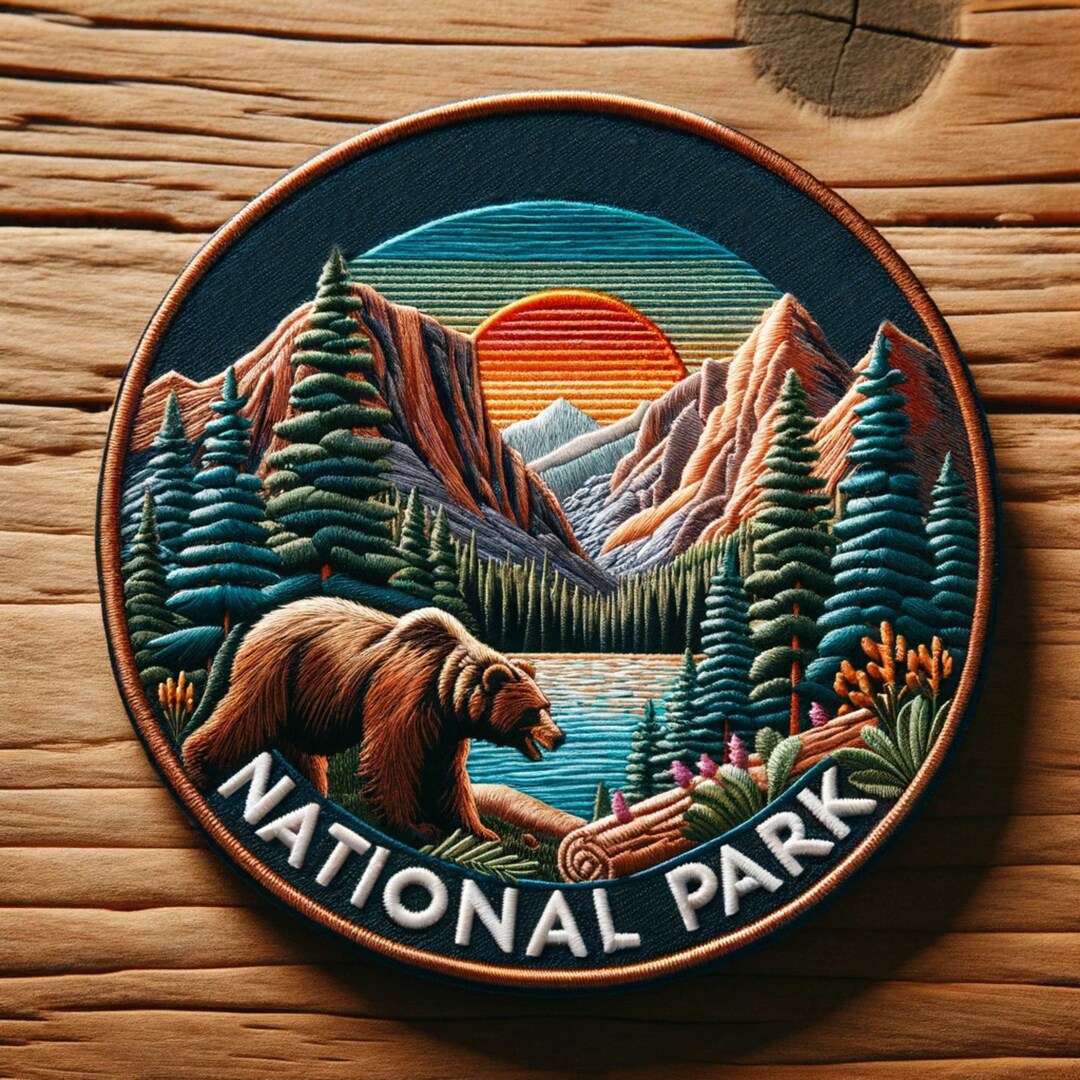 Grizzly Bear Patch Iron-on/sew-on DIY Applique Clothing Vest Jacket Cap ...