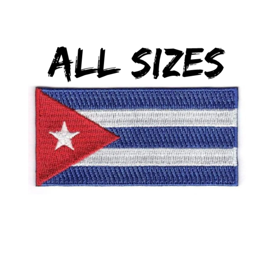 Cuba Flag Patch Embroidered DIY Iron-on/sew-on Premium Applique Shoulder Uniform Vest Jacket ...