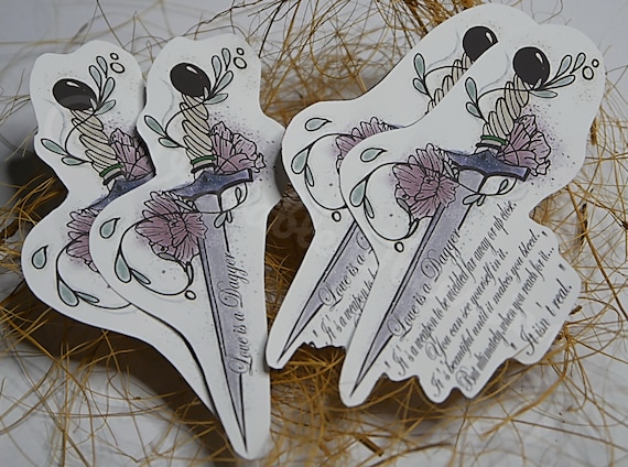 LOKI Inspired/love is a Dagger/sticker /matt | Etsy