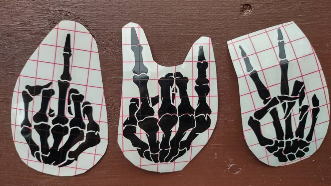 Skeleton Hand | Decal | Sticker | Rock on | Middle Finger | Car ...