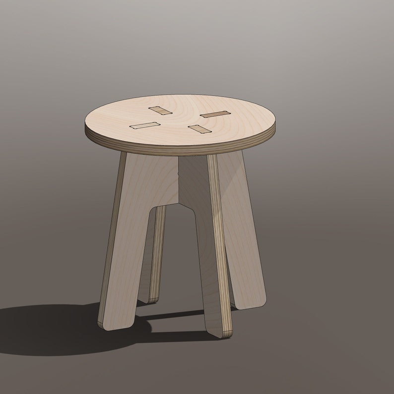 CNC Plywood Stool Chair Plan: Montessori Kids Furniture (PDF & DXF File ...