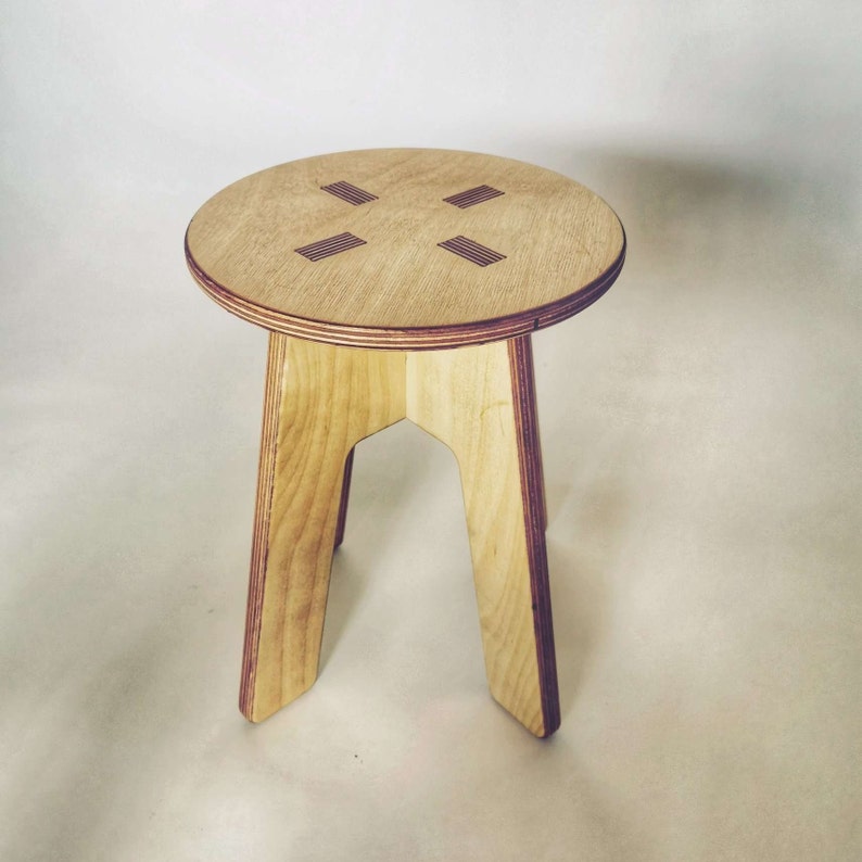 CNC Plywood Stool Chair Plan: Montessori Kids Furniture (PDF & DXF File ...
