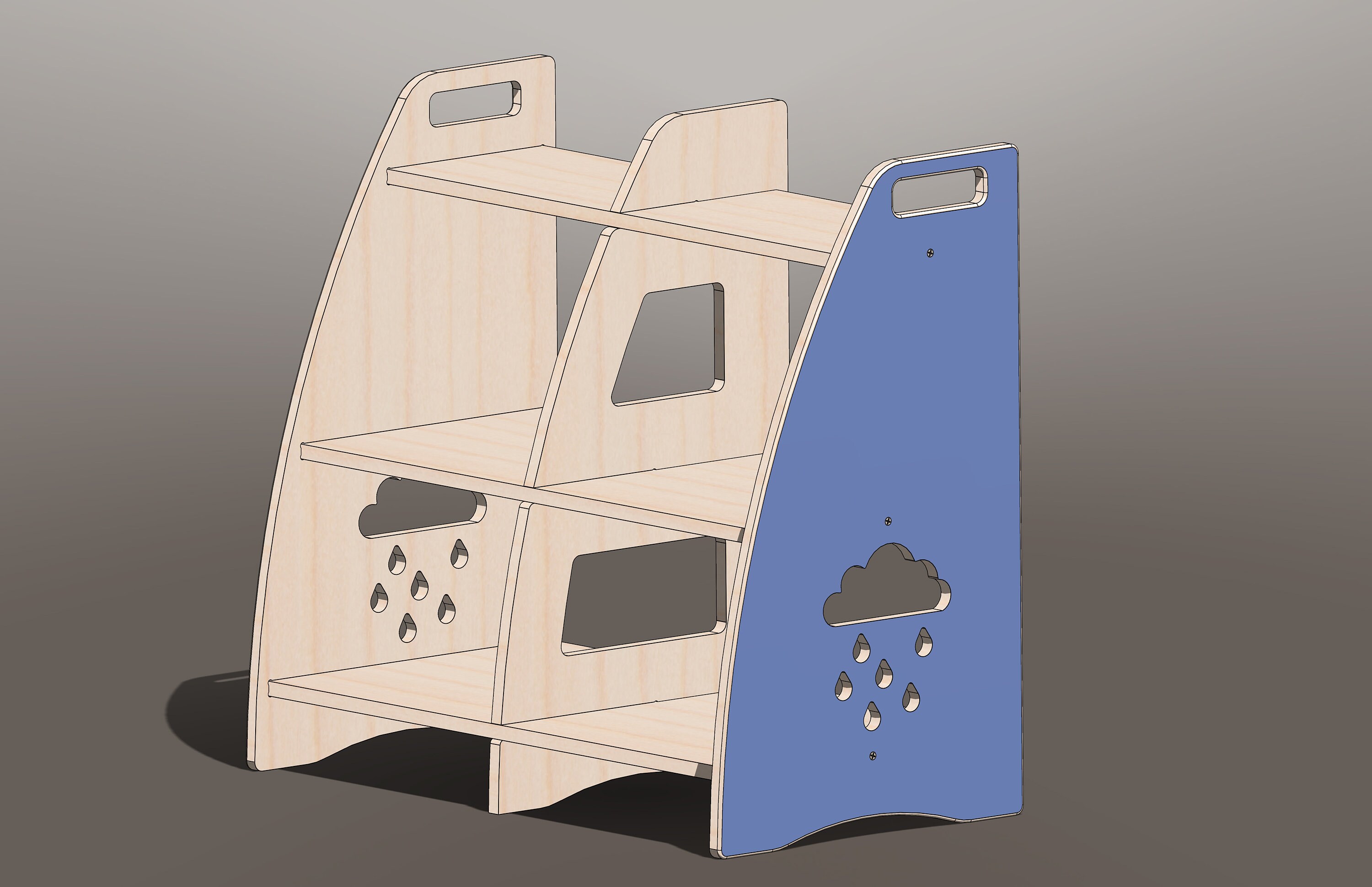 Montessori Shelf Toyshelf Toddler Furniture DXF DIY Digital Plan CNC - Etsy