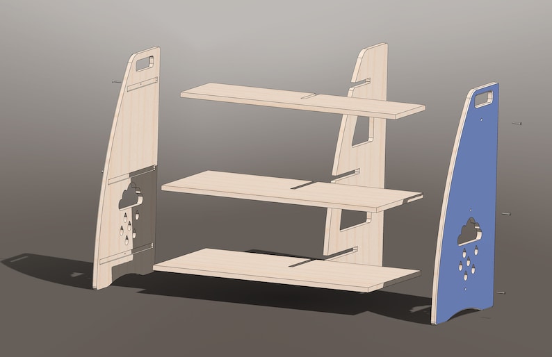 Montessori Shelf Toyshelf Toddler Furniture DXF DIY Digital Plan CNC - Etsy