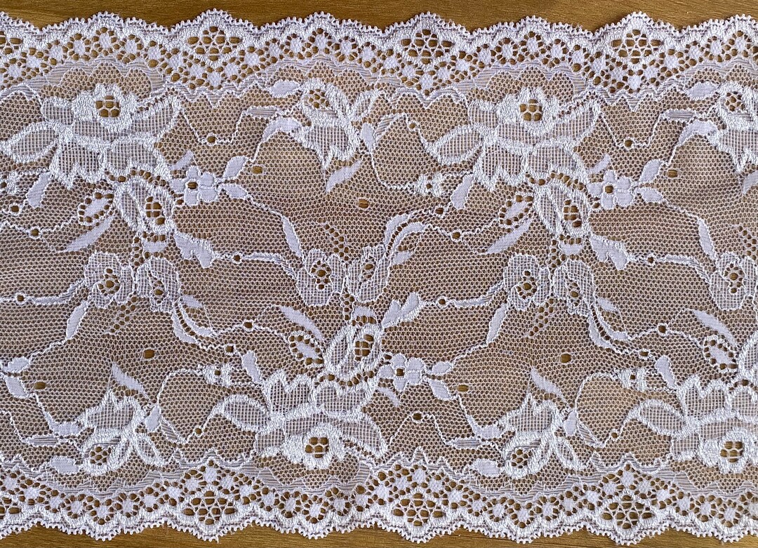 Bright White Satin Stretch Lace Tulle Trim 6.5”/16.5cms - 2 METRES - Etsy