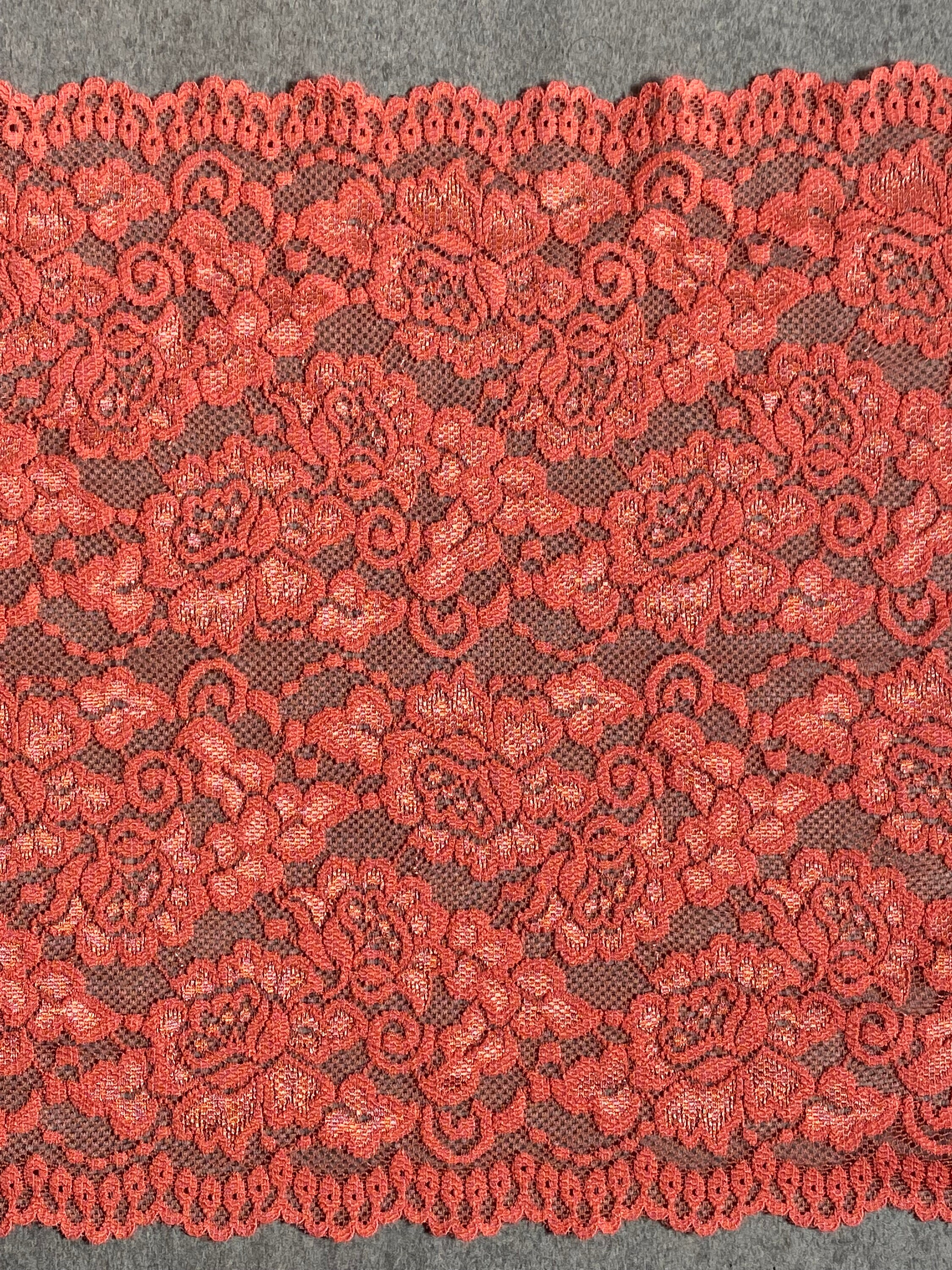 Beautiful Bright Coral Pink Wide Stretch Lace Trim 11/28cms - Etsy