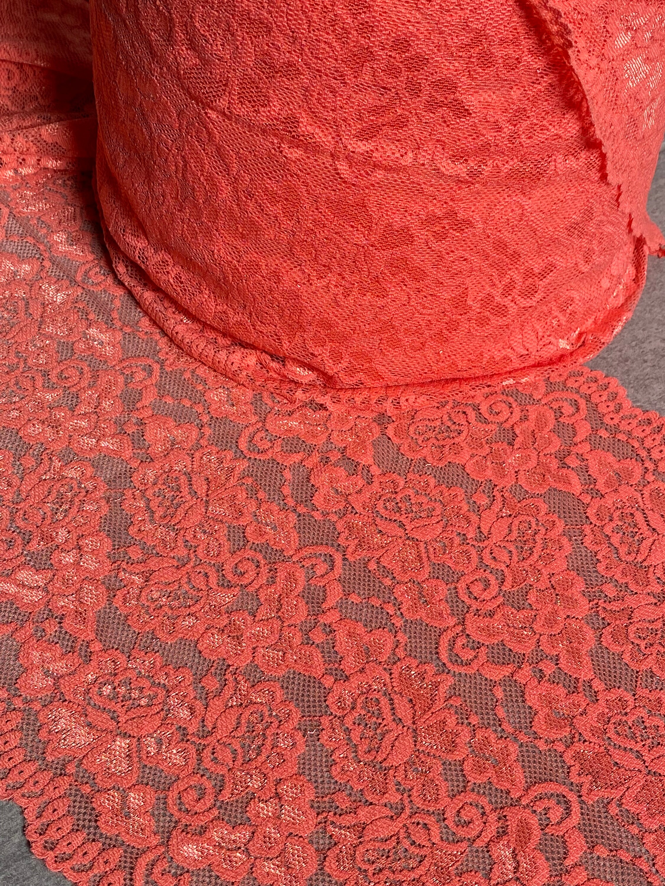 Beautiful Bright Coral Pink Wide Stretch Lace Trim 11/28cms - Etsy