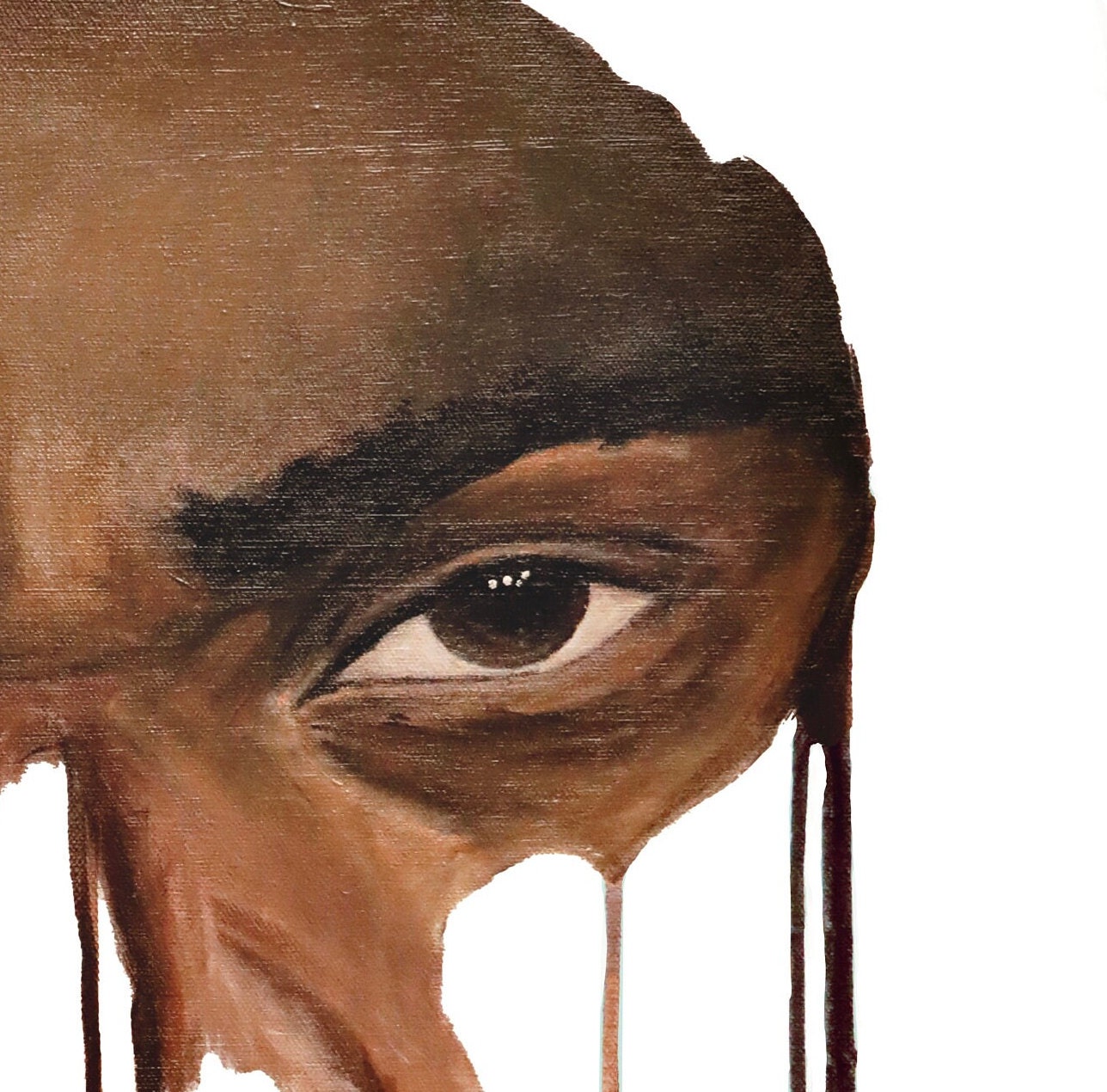 Original Art Print loss Abstract Realism Portrait African American Male ...