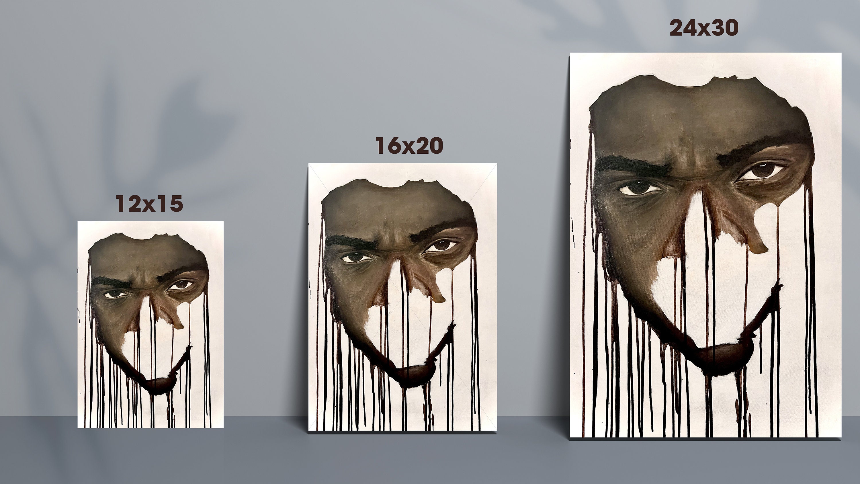 Original Art Print loss Abstract Realism Portrait African American Male ...