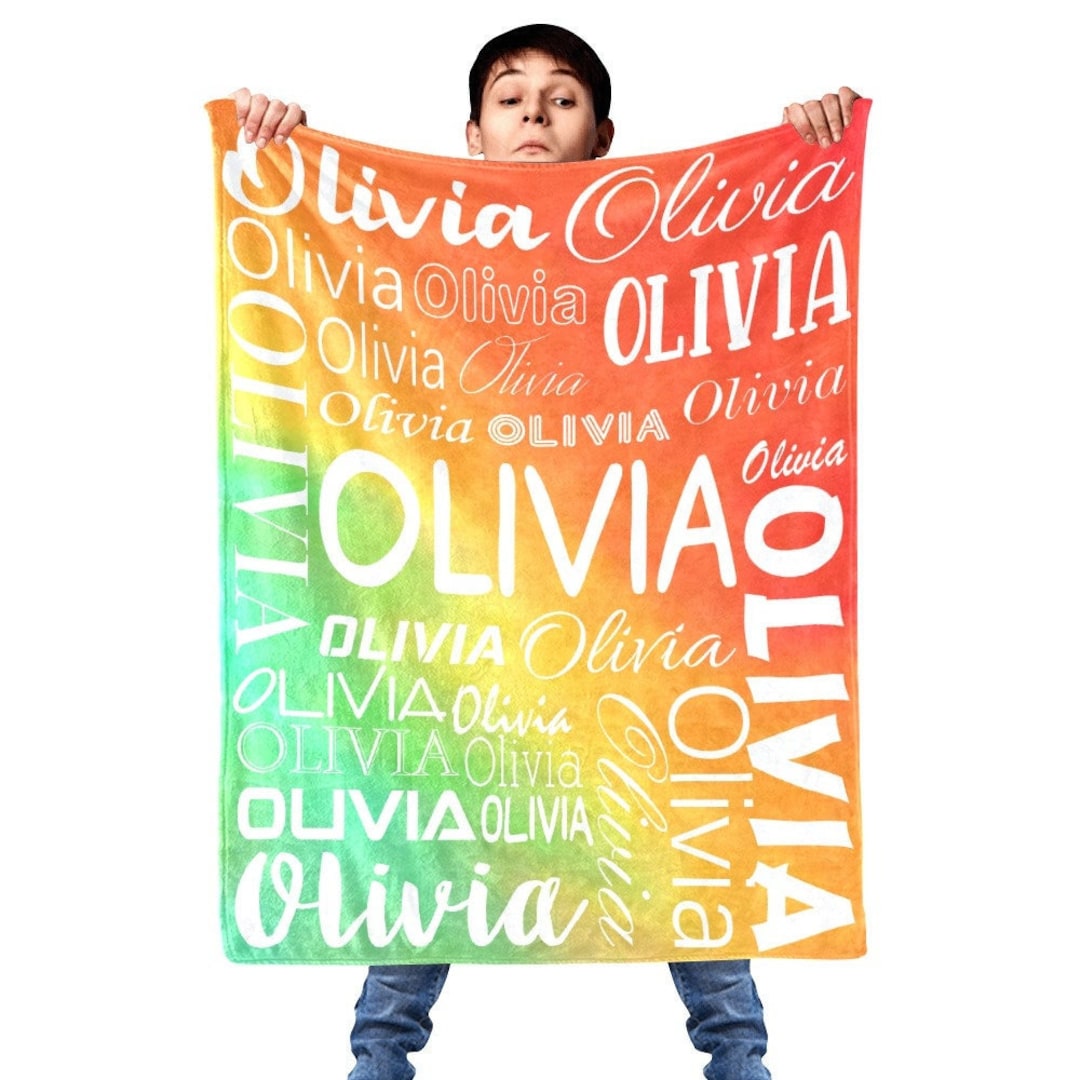 Custom Blanket With Name, Personalized Throw Blankets, Customized Name ...