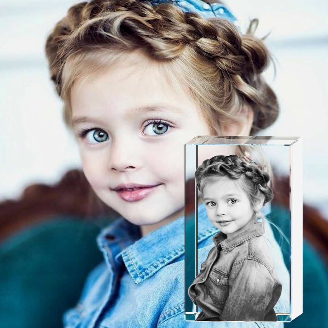 Custom 3D Crystal Photo, Laser Etched Portrait, Personalized Gift - Etsy