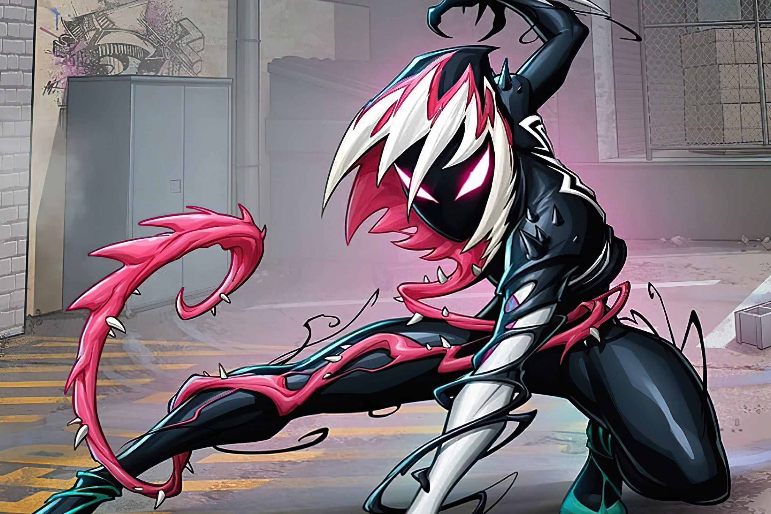 Venomized Spider Gwen Gwen Stacy Venom Poster 24x36 Inches Etsy