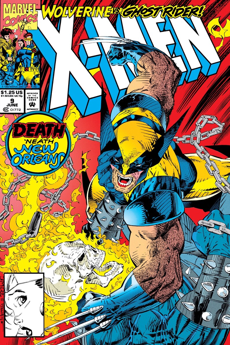 X-men Issue 9 Comic Wolverine Vs Ghost Rider Poster - Etsy