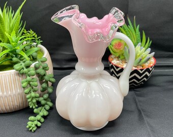Pink Fenton Pitcher | Etsy