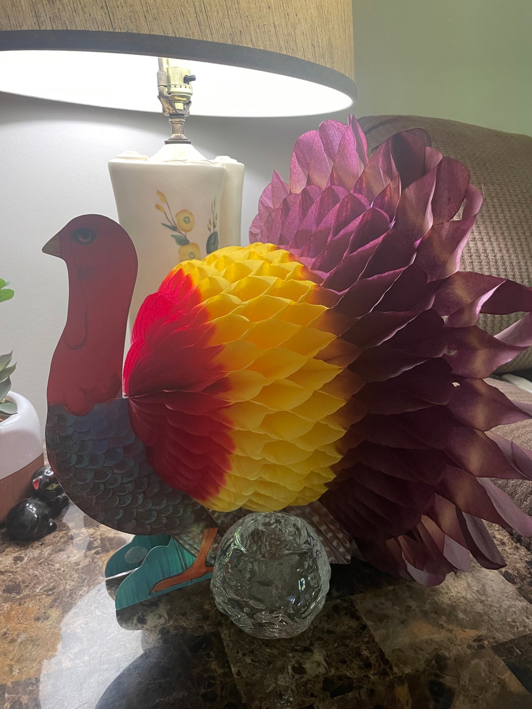 Vtg Amscan Folding Honeycomb Tissue Angry Turkey. - Etsy