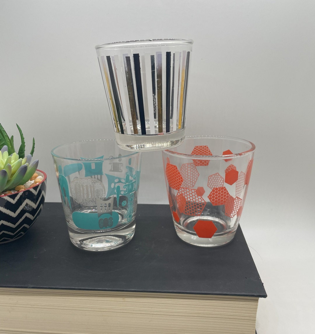 Lot of 3 Mixed MCM Vintage 6oz Glasses - Etsy