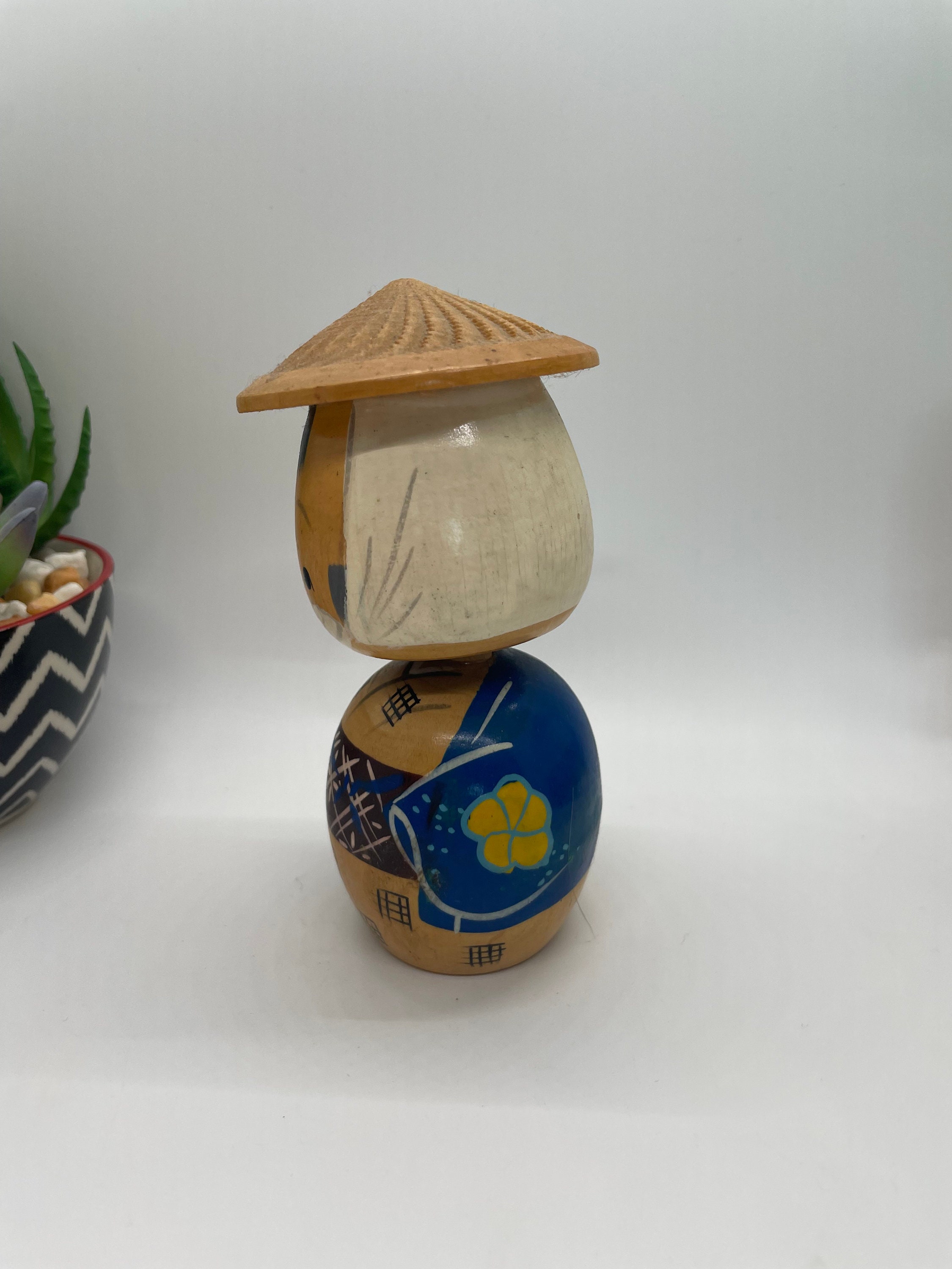 Vintage Cute Boy With Sakkat Hat Bobble Head Kokeshi - Etsy