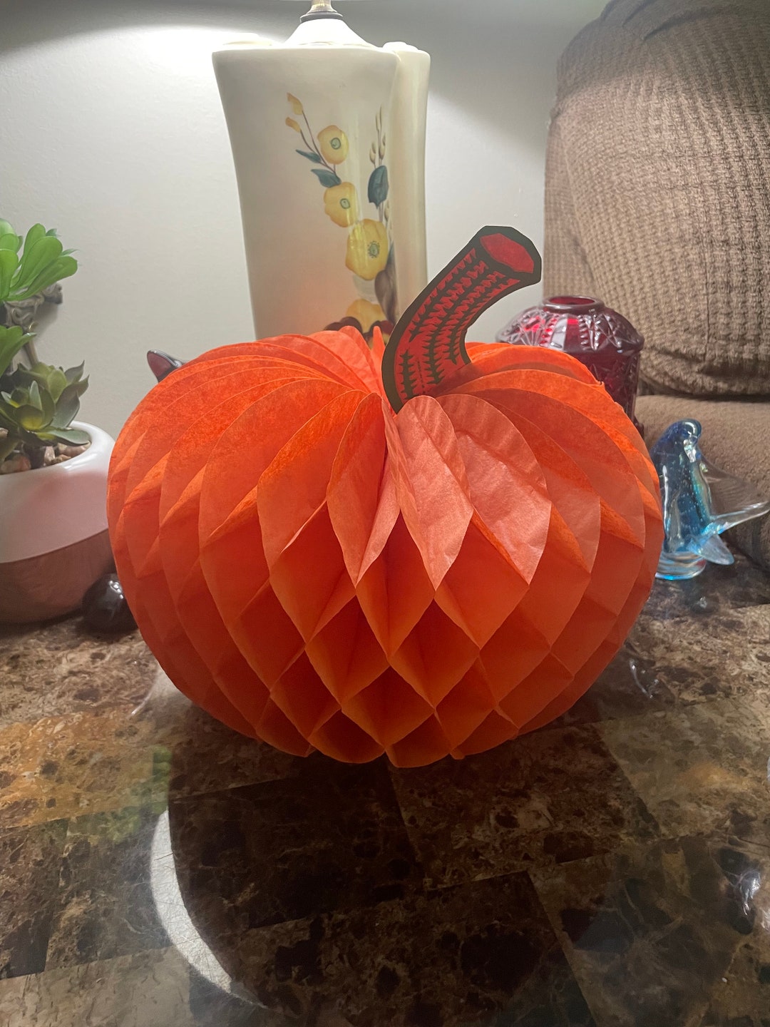 Vintage Made in Usa Honeycomb Folding Tissue Pumpkin - Etsy