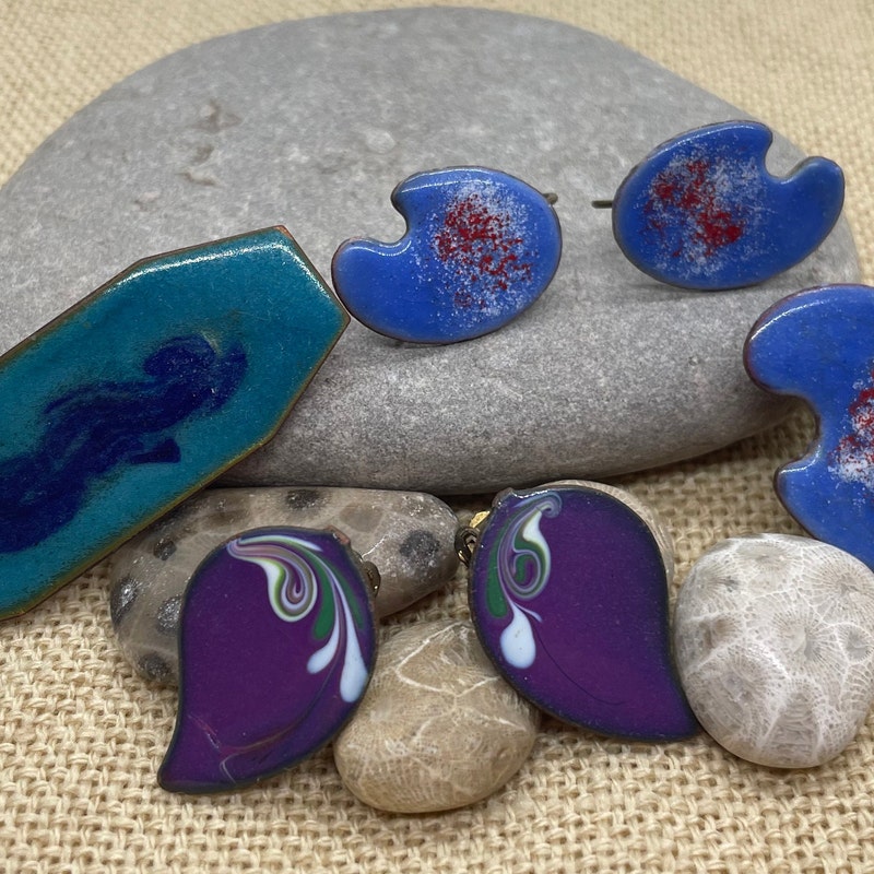 Copper Enamel Jewelry - Etsy