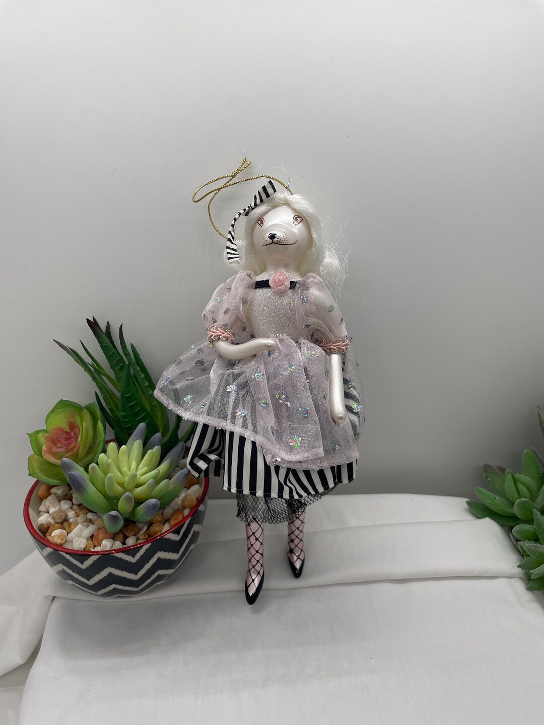 Sassy Glass French Poodle Hanging Ornament - Etsy