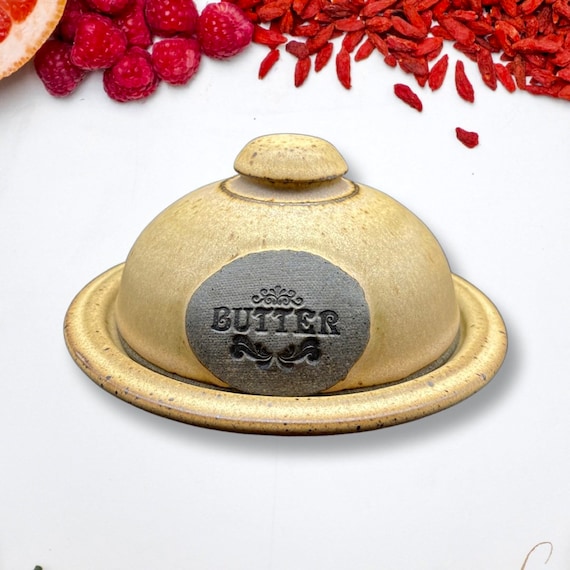 Vintage Art Pottery Butter Dish Round Lidded Butter Plate - Etsy