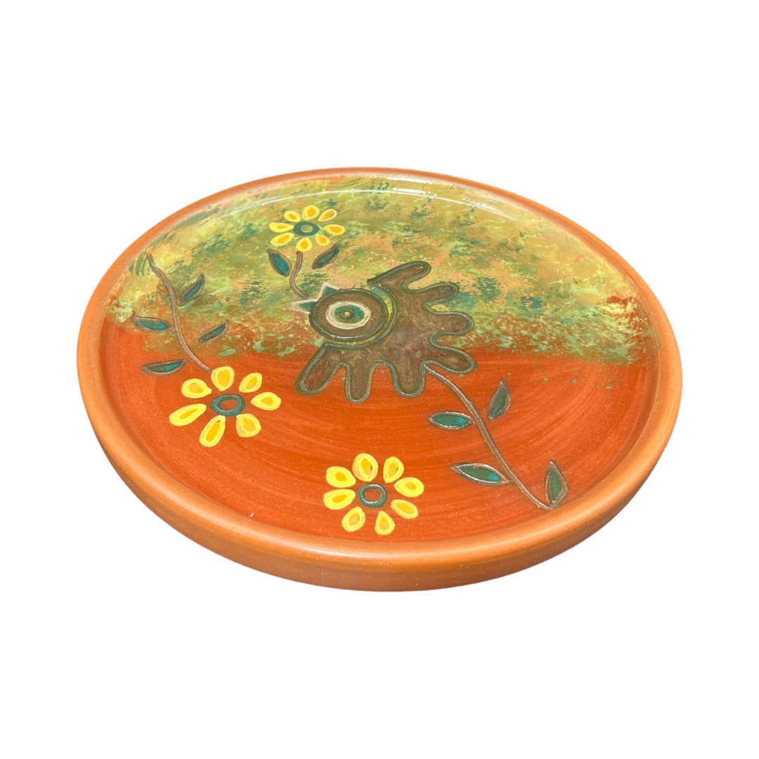 Vintage Peruvian Folk Art Pottery Dishinca Plate Terracotta/ - Etsy