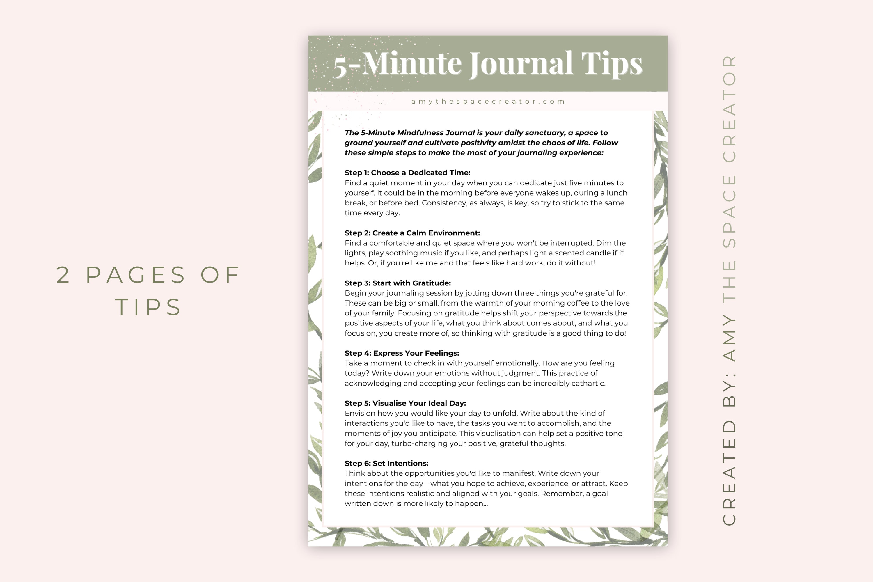 5-minute Journal, Printable Journal, Journal, Instant Download ...