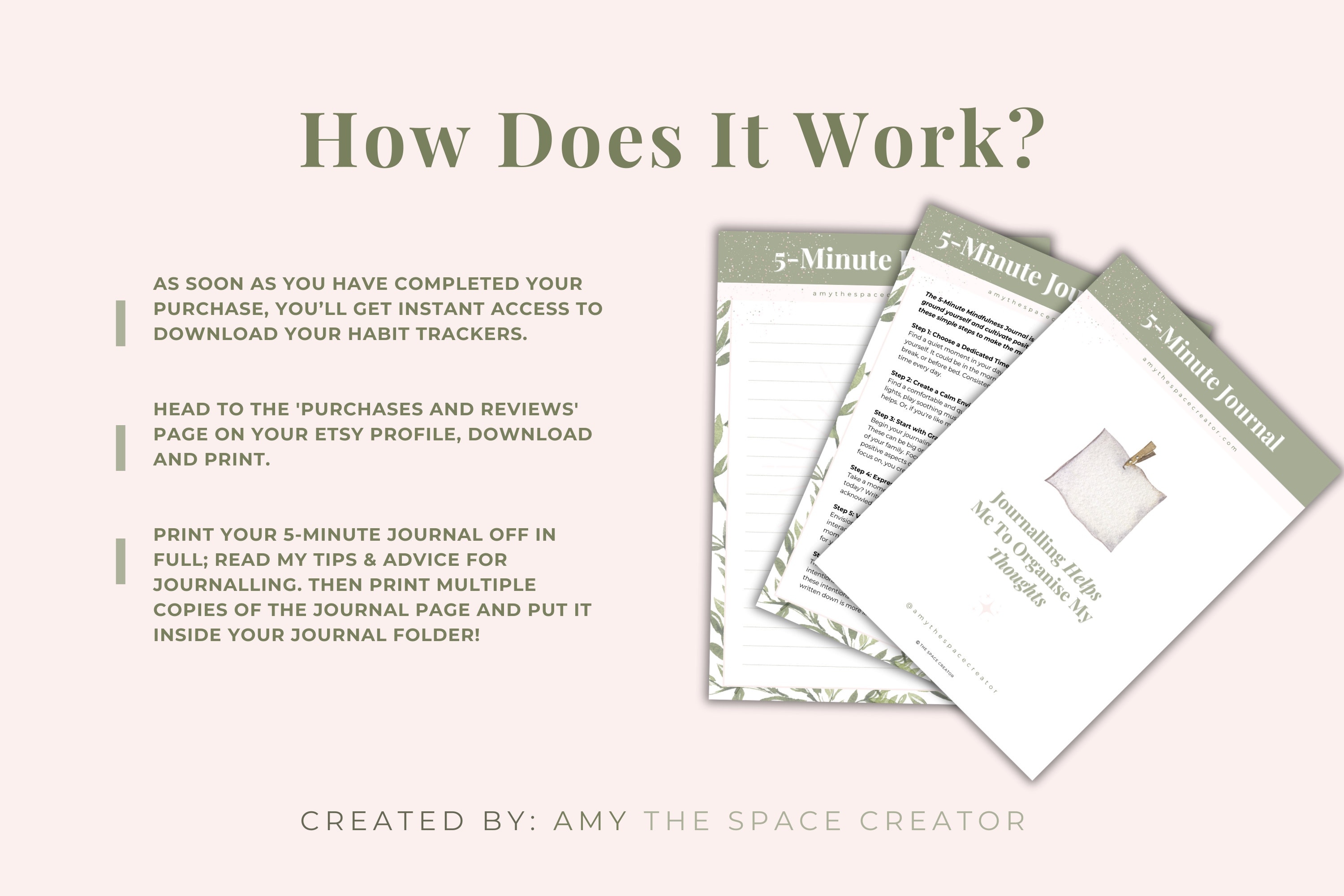 5-minute Journal, Printable Journal, Journal, Instant Download ...