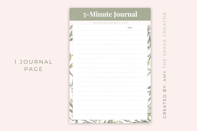 5-minute Journal, Printable Journal, Journal, Instant Download ...