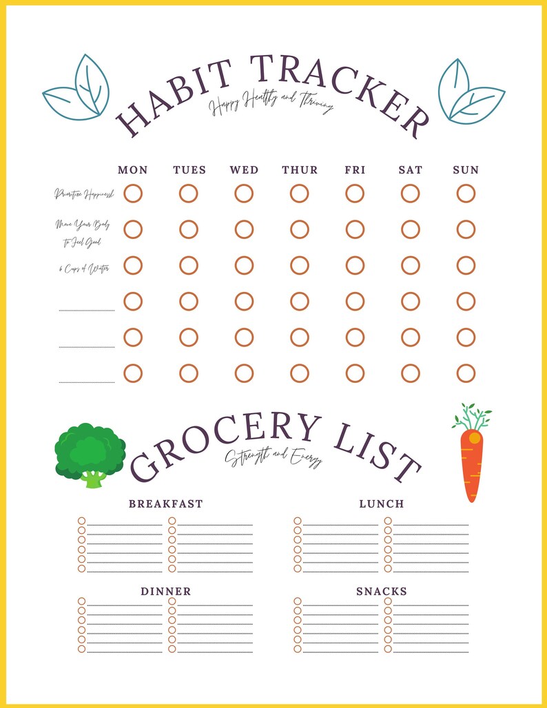 Instant Download Planner Template, Customizable Planner, Habit Tracker ...
