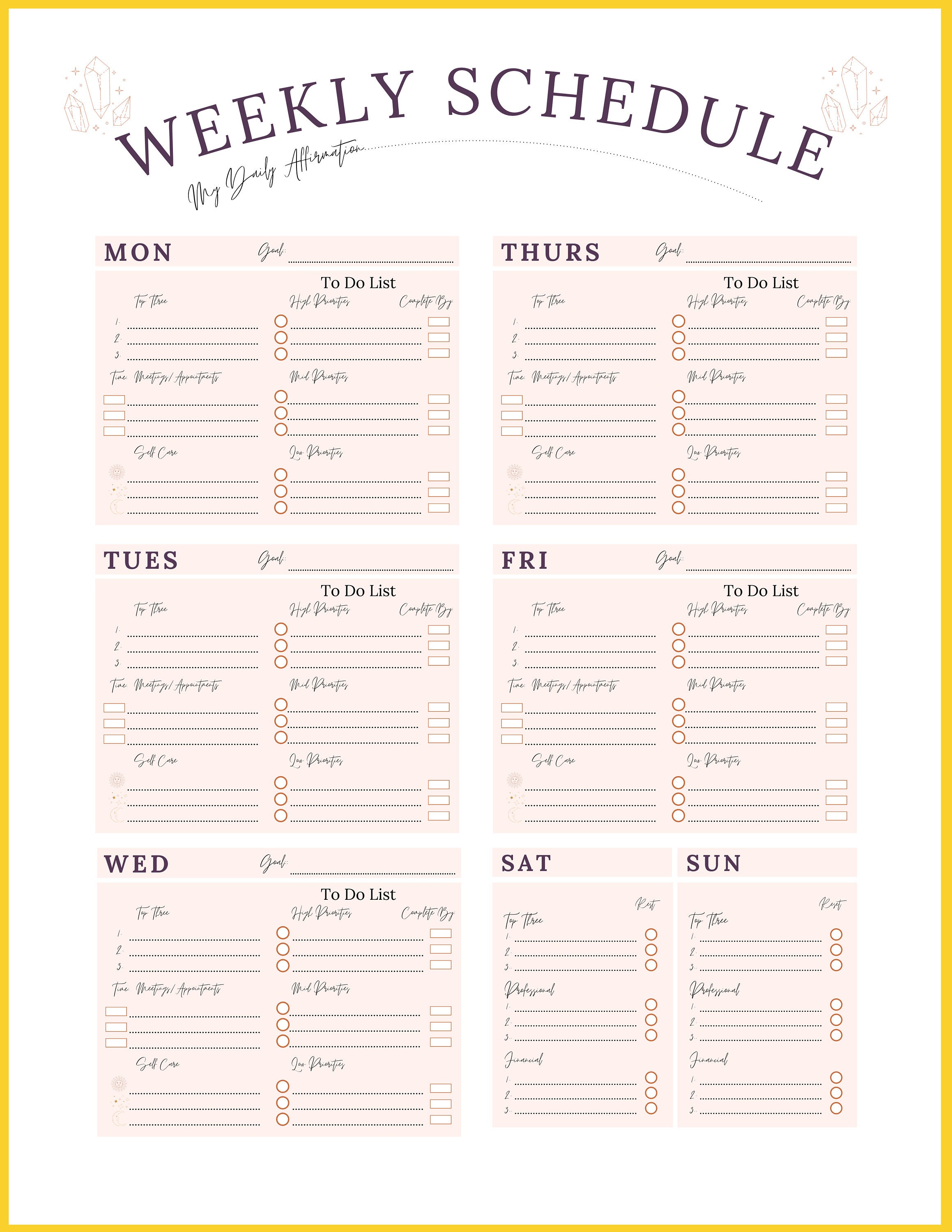 Instant Download Planner Template, Customizable Planner Template, DIY ...