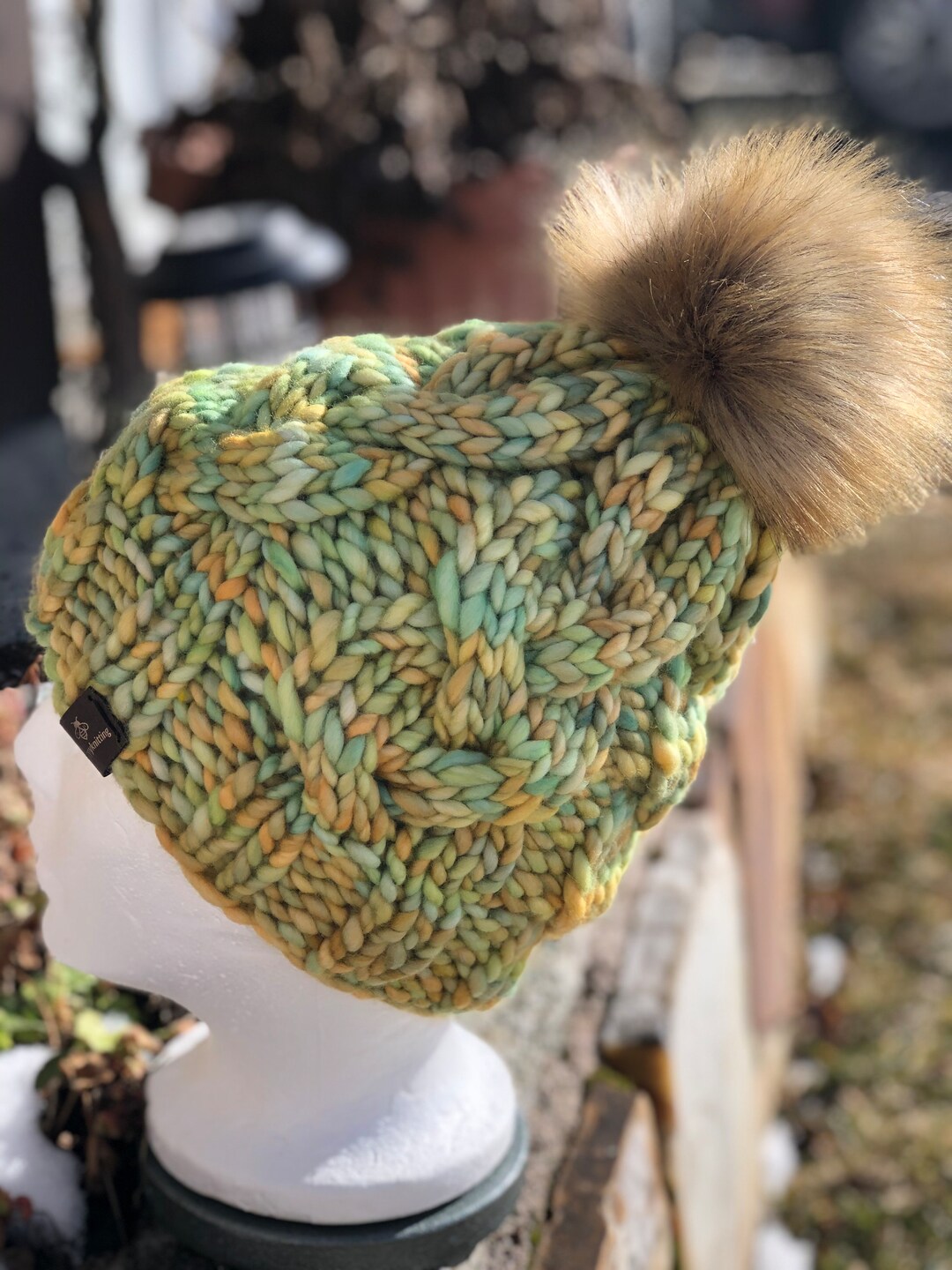 Chunky Cable Knit Toque Adult Size Outdoor Accessories Hand Knit Beanie ...