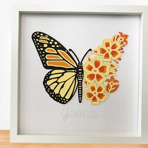 Ombre Butterfly Shadow Box Butterfly Flower Shadow Box | Etsy