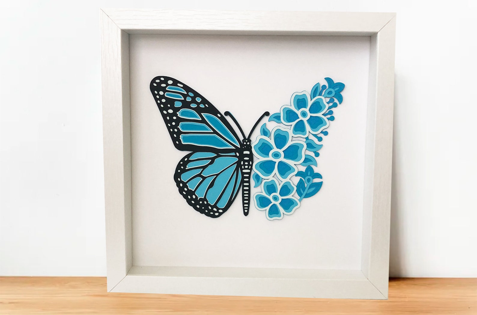 Ombre Butterfly Shadow Box - Butterfly Flower Shadow Box - Personalized ...