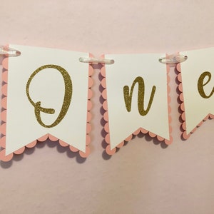 Blush 1st Birthday High Chair Banner - ONE High Chair Banner - First ...