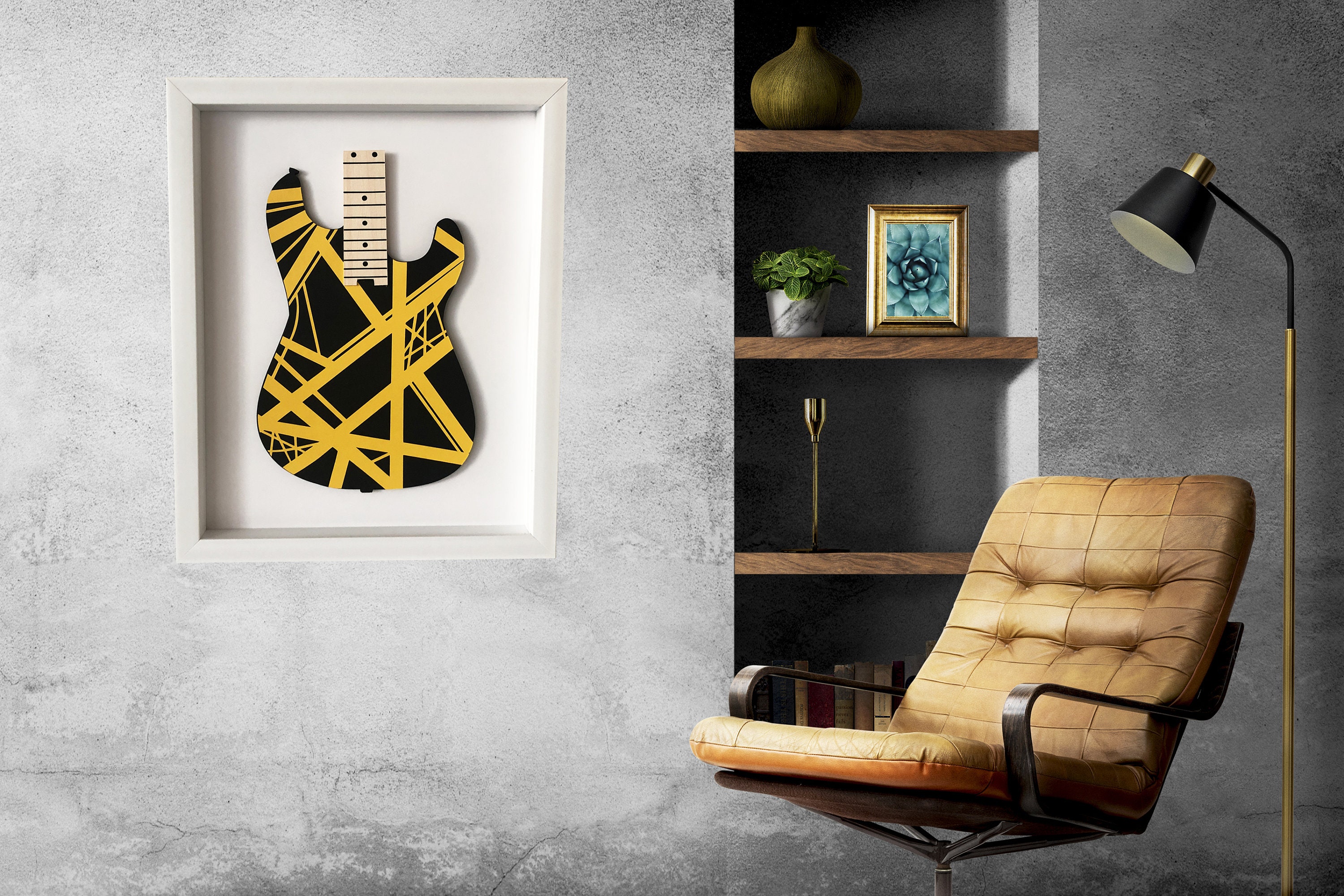 Eddie Van Halen Guitar Shadow Box - Musician Gifts - Guitar Lovers ...