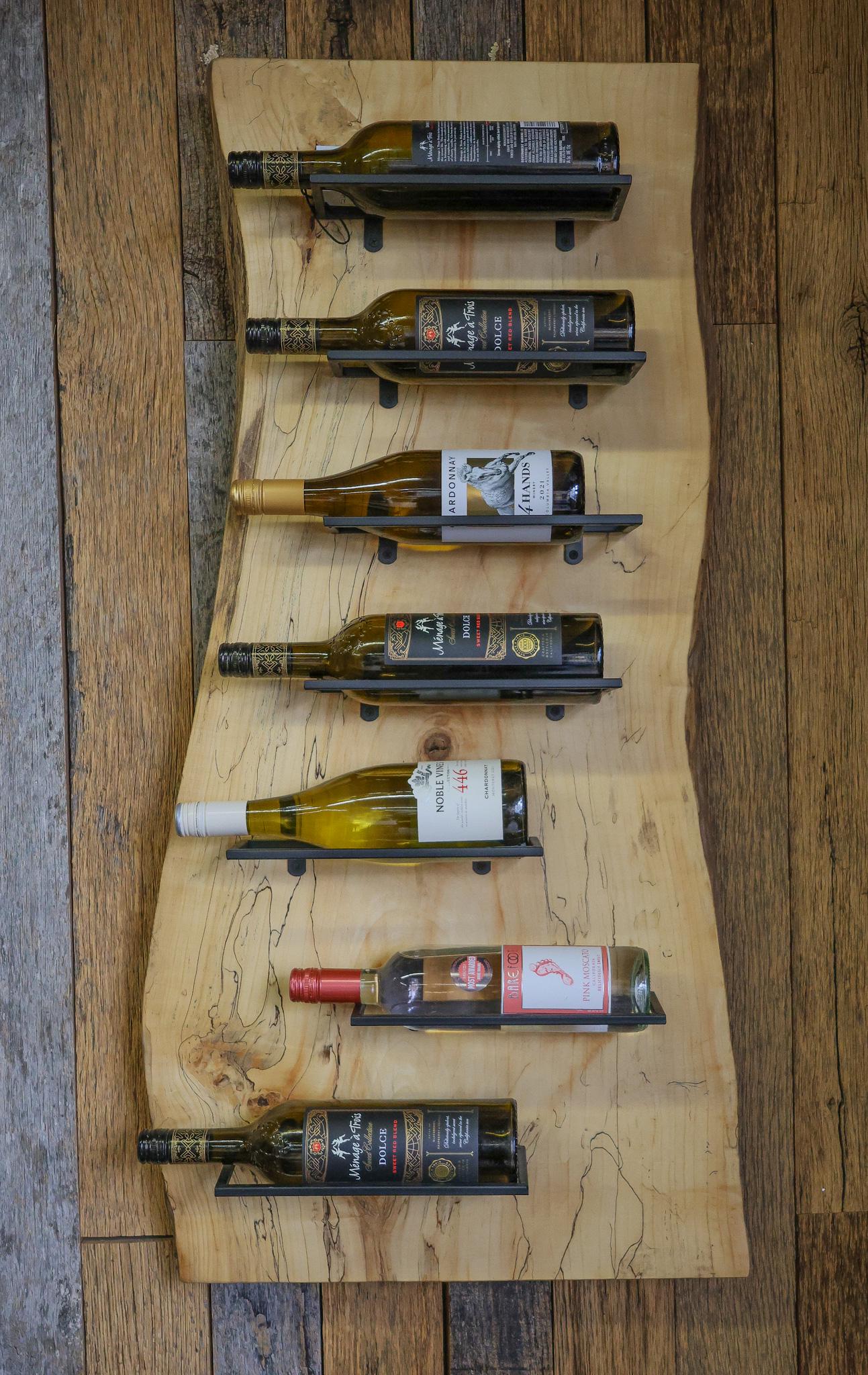 Spalted Boxed Elder Wine Rack - Wall Mounted Wine Bottle Holder ...