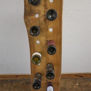 Live Edge Wine Rack, Floor Standing, Basswood, Christmas Gift, House ...