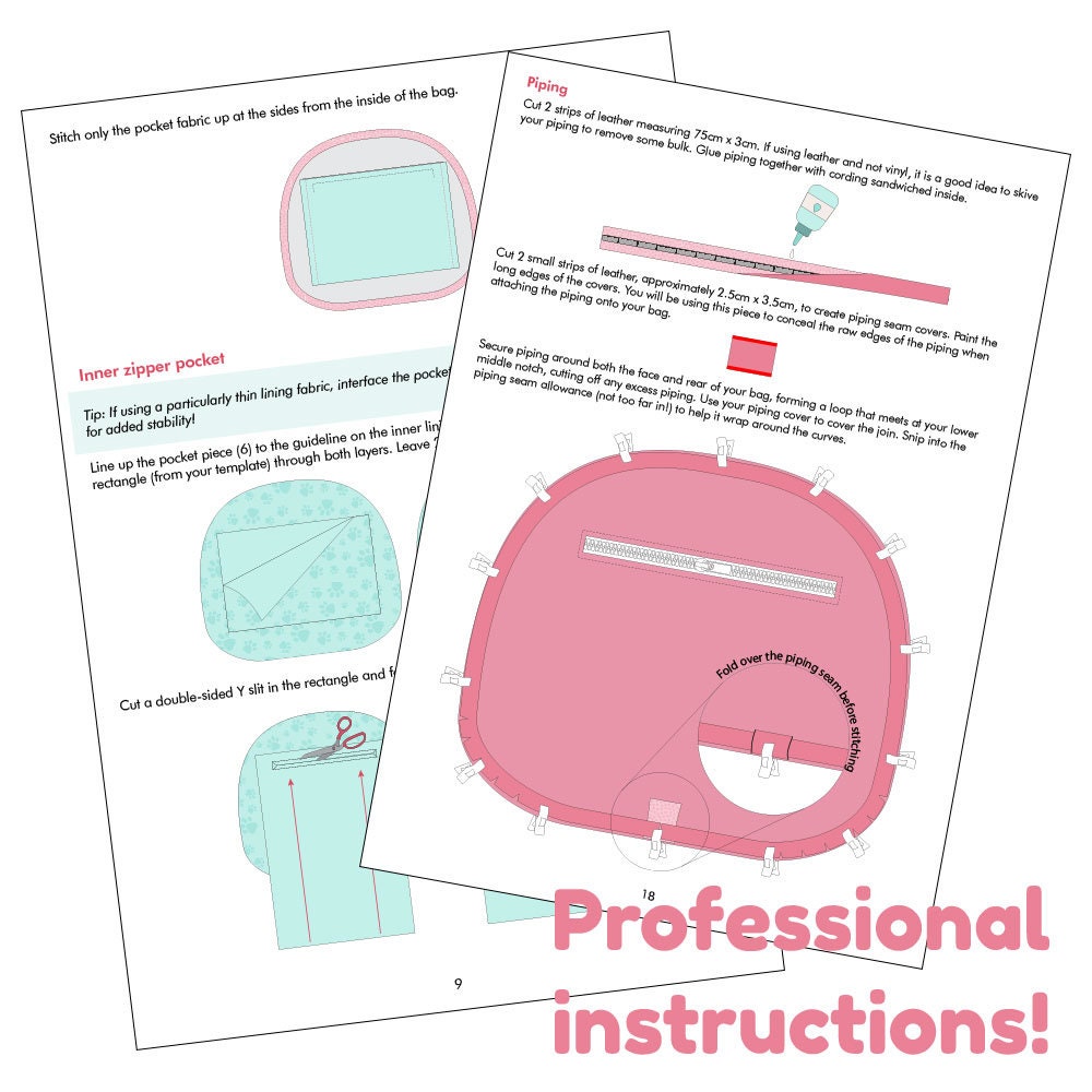 The Hugo Handbag PDF Pattern With Svgs Video Tutorials (Instant ...