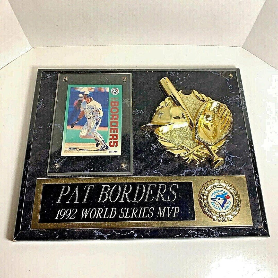 1992 Pat Borders World Series MVP Toronto Blue Jays Fleer Wood Wall ...