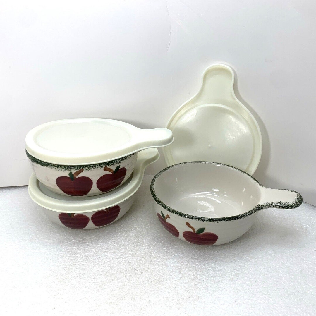 Set of 3 Alco Industries Apple Cereal Soup Salad Bowl W/handle - Etsy