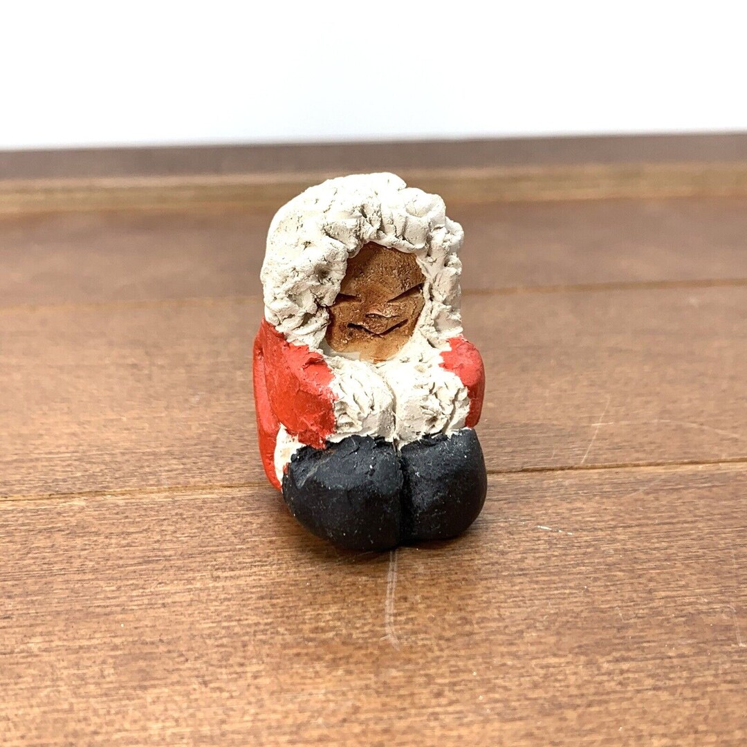 Vintage Ginilou Handmade Eskimo Alaska Santa Miniature 1.5" Tall ...